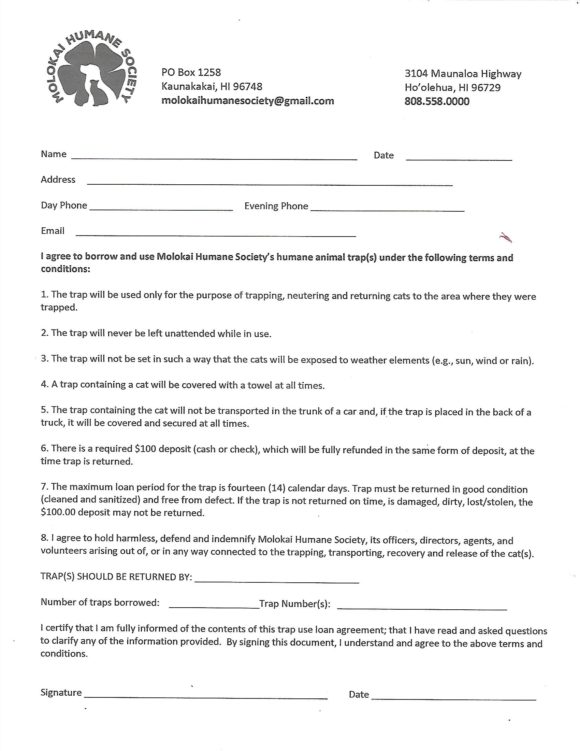 Services We Provide - Molokai Humane Society